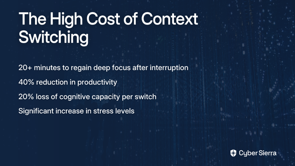 How to Stop Context Switching From Destroying Your Cybersecurity Projects